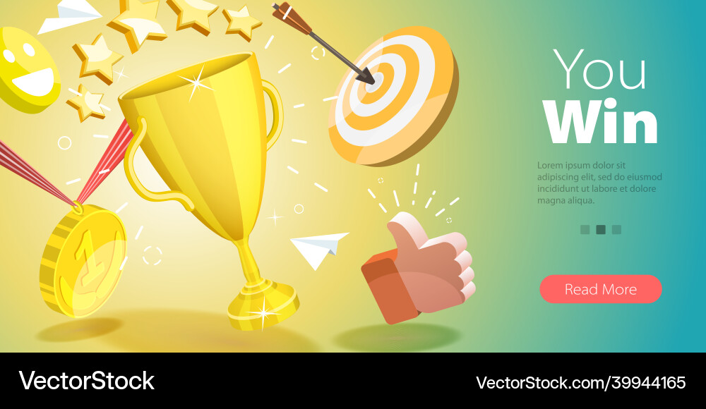 3d conceptual of you win Royalty Free Vector Image