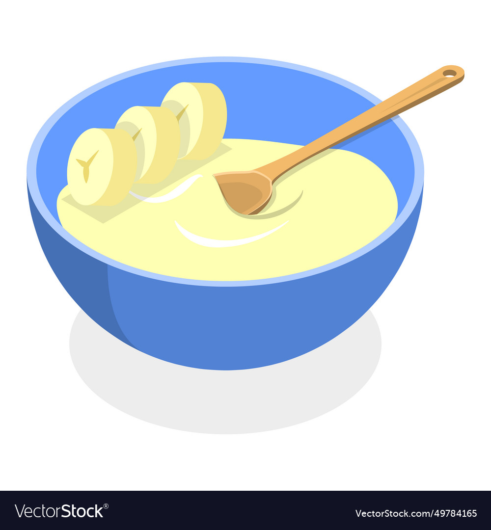 3d isometric flat of cereal Royalty Free Vector Image