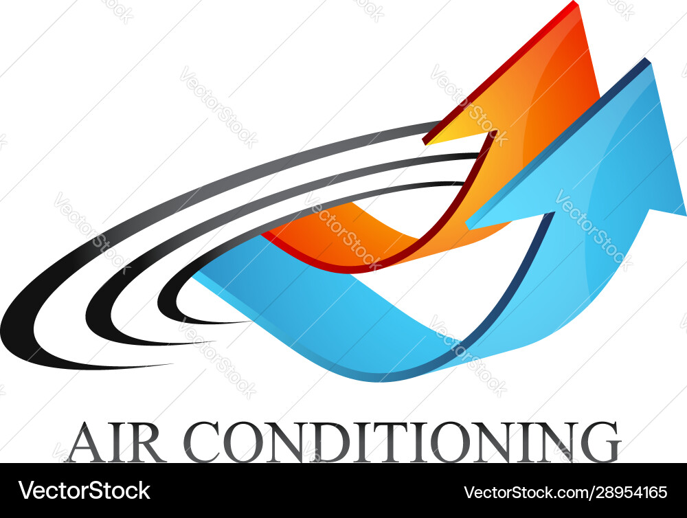 Air conditioning heating and cooling arrows symbol