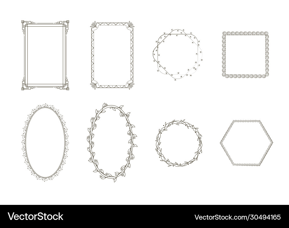 Collection decorative frames Royalty Free Vector Image