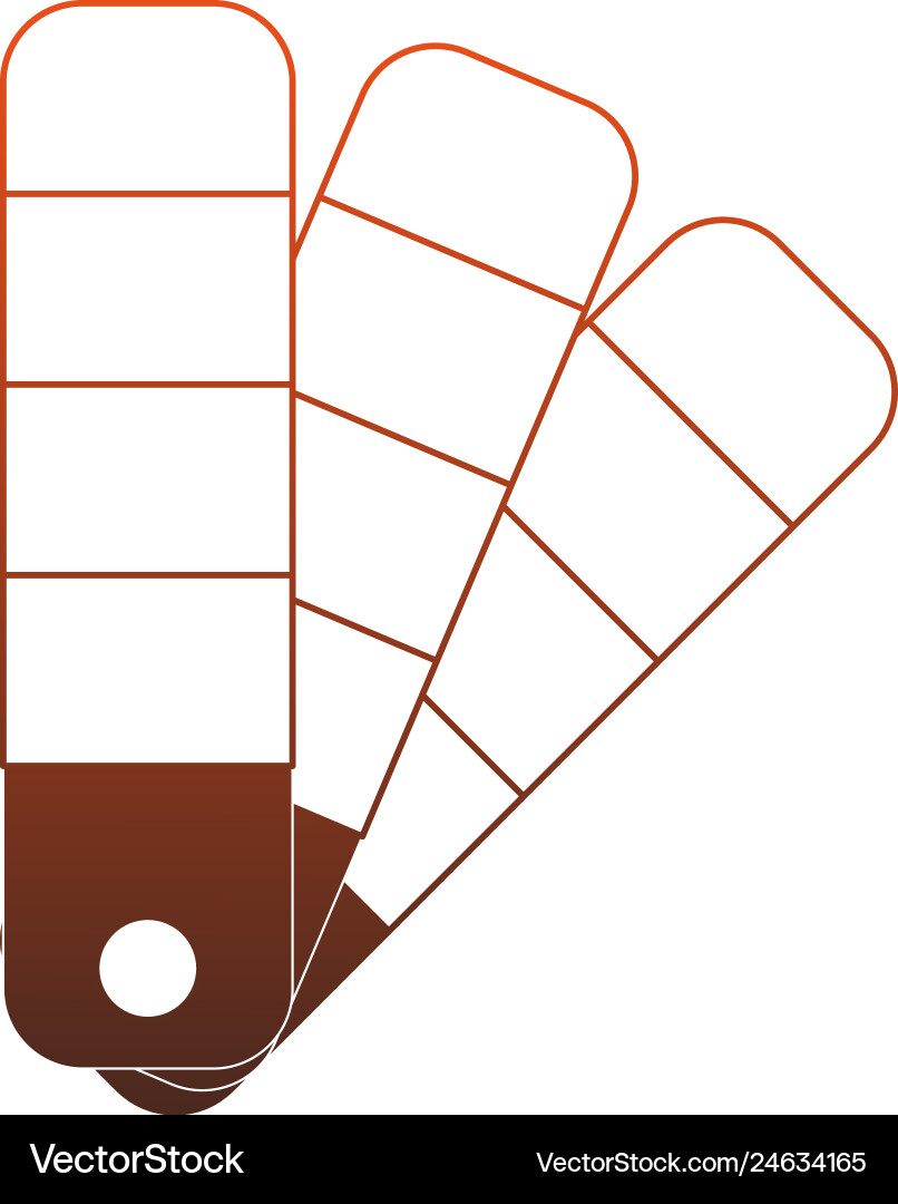 Colors palettes isolated red lines Royalty Free Vector Image