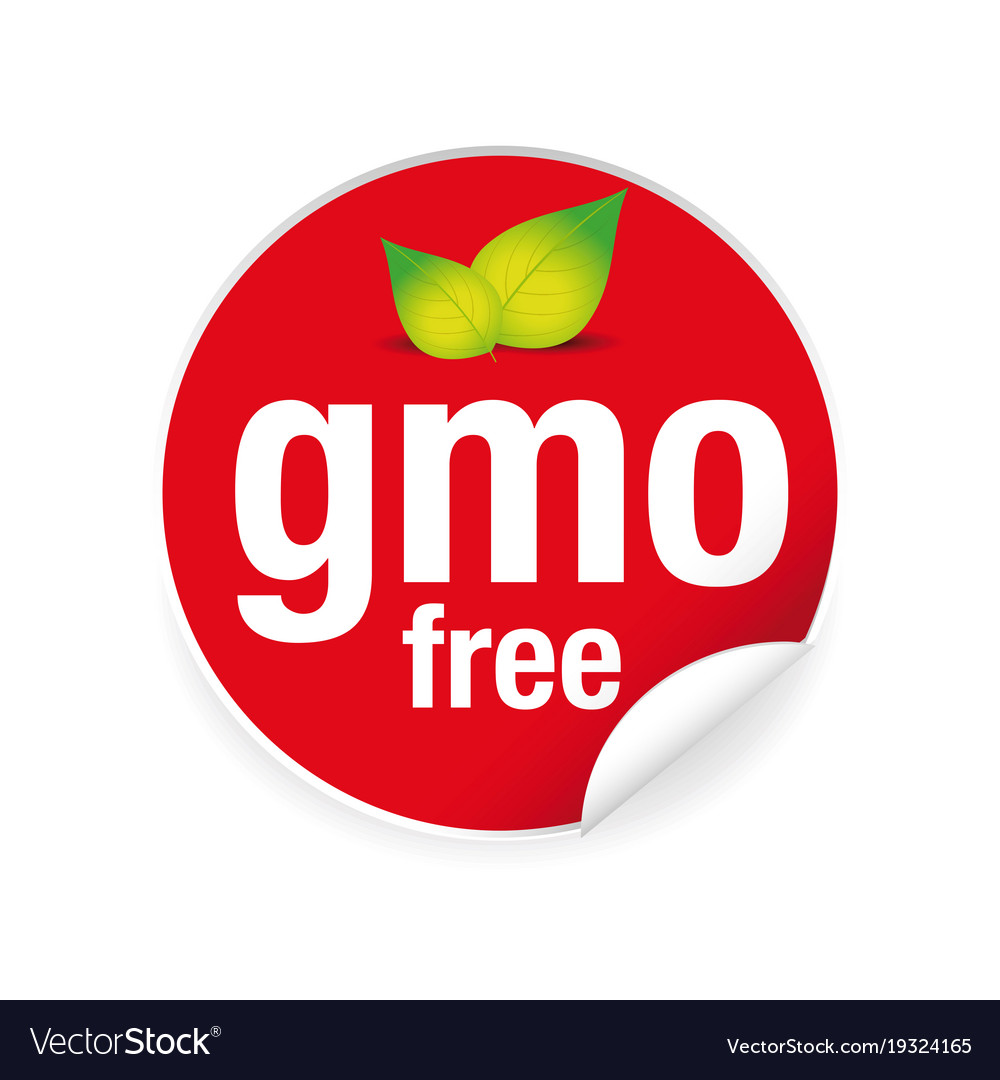 Gmo free label tag red Royalty Free Vector Image
