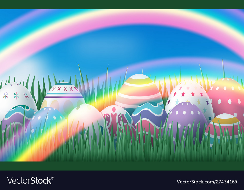 Happy easter background with realistic easter Vector Image