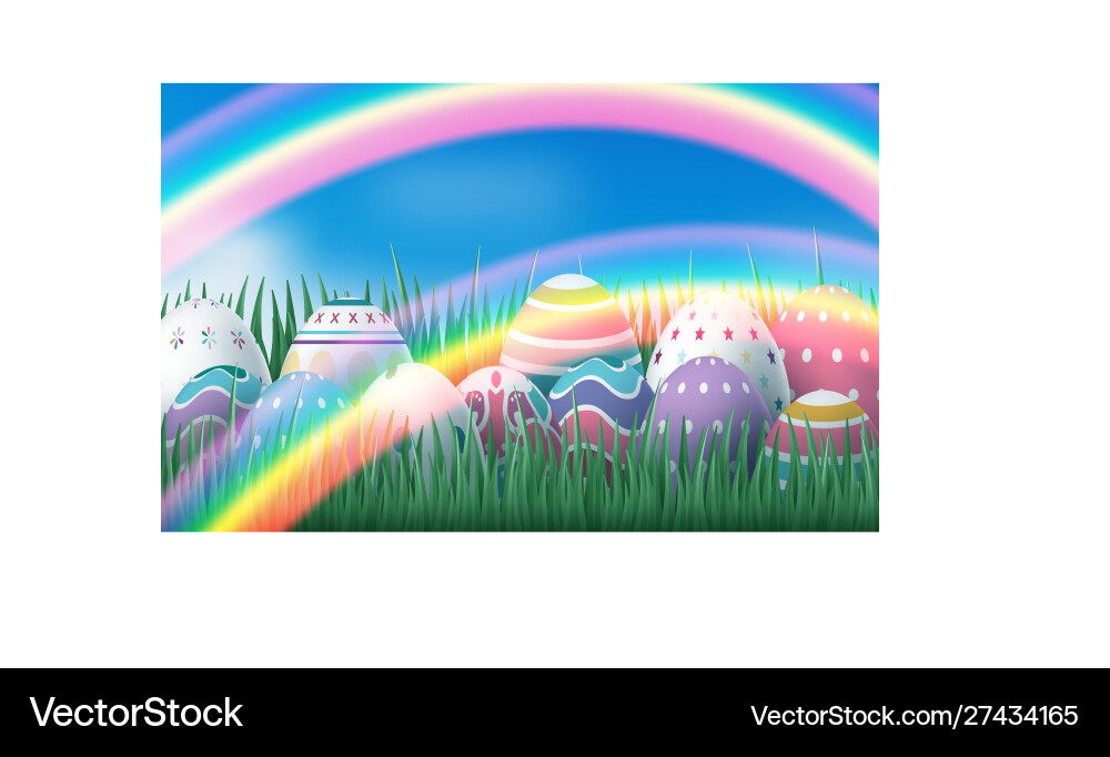 Happy easter background with realistic Royalty Free Vector