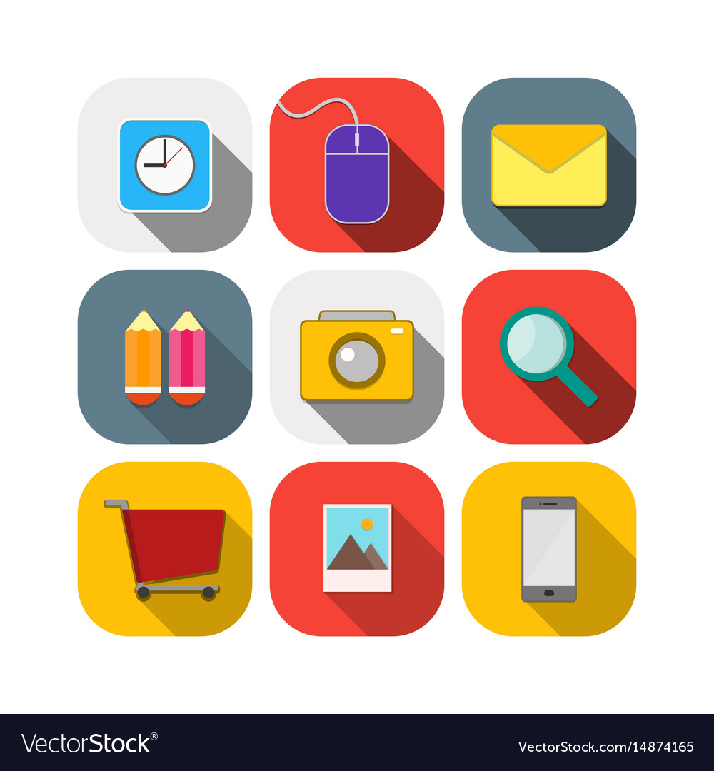Include icons flats objects design Royalty Free Vector Image