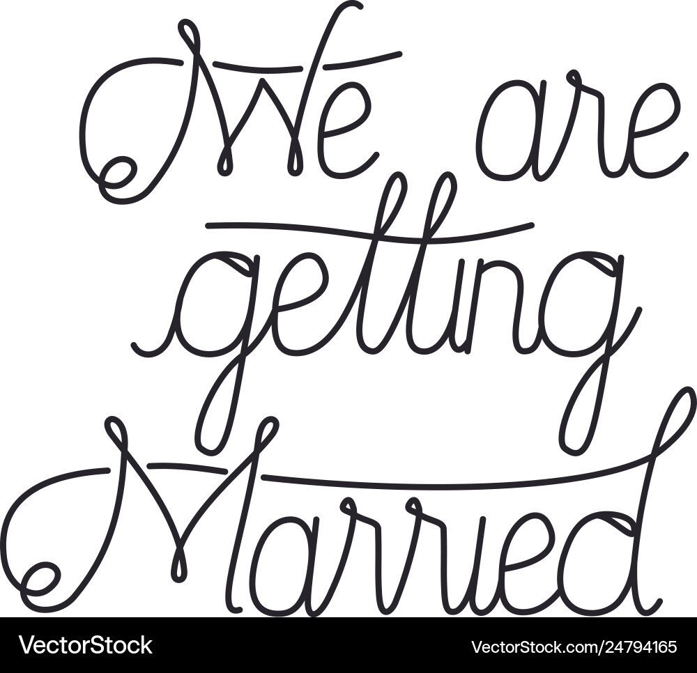 Married celebration card with hand made font Vector Image