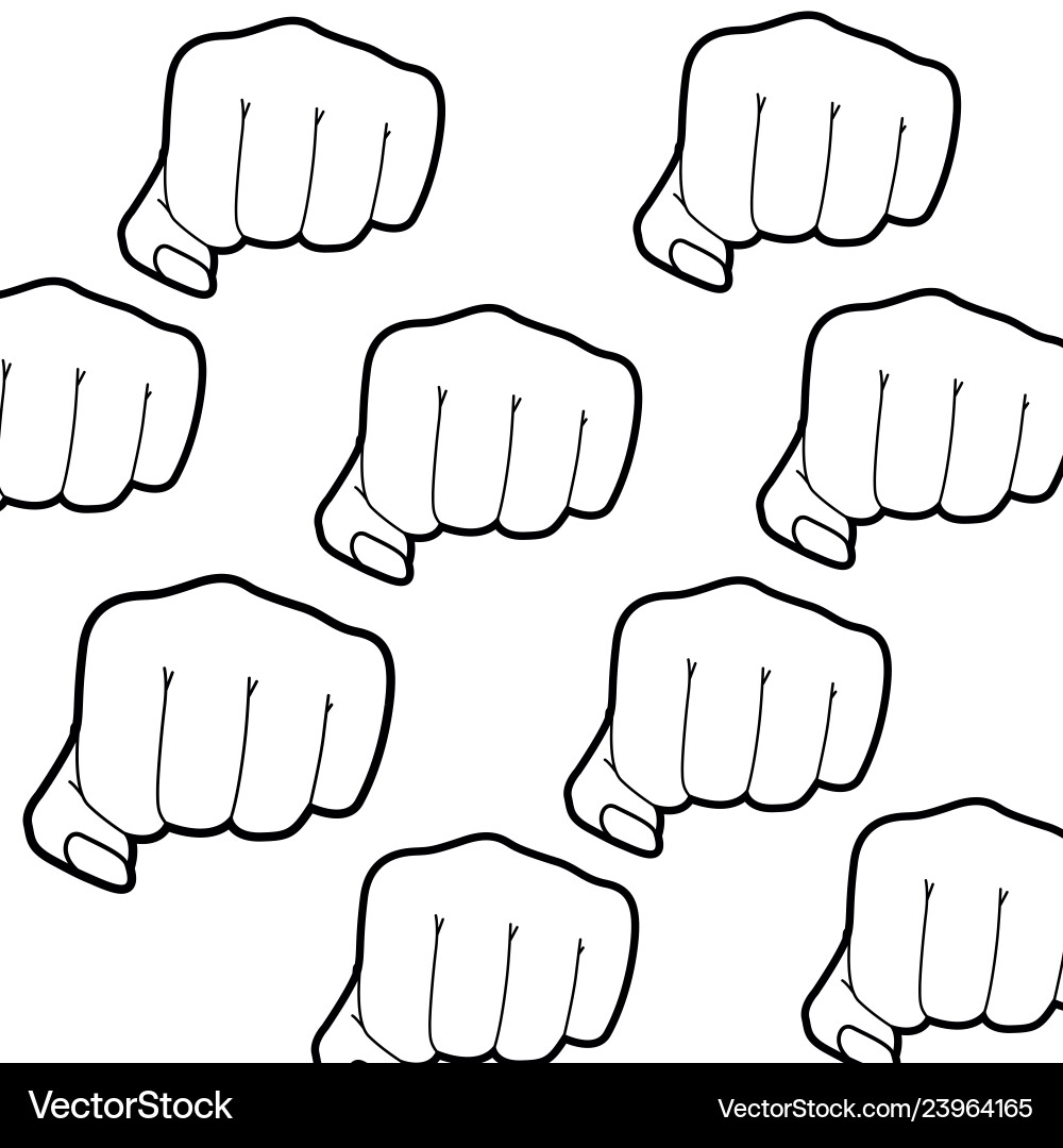 Pattern of hand in power sign Royalty Free Vector Image