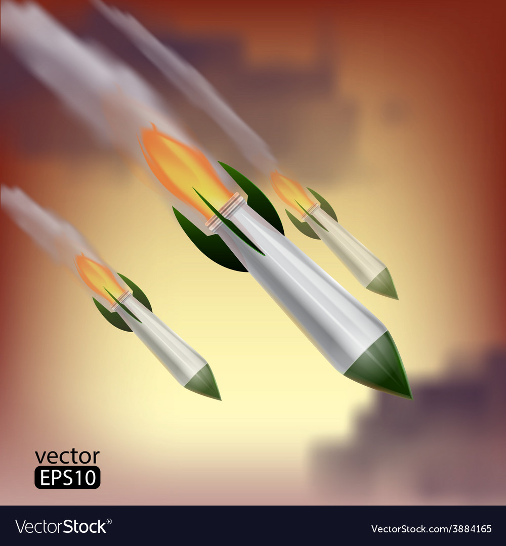 Rockets attack Royalty Free Vector Image - VectorStock