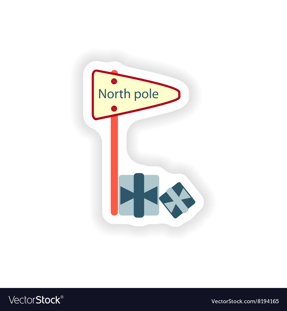 Stylish Paper Sticker On White Background Pointer Vector Image