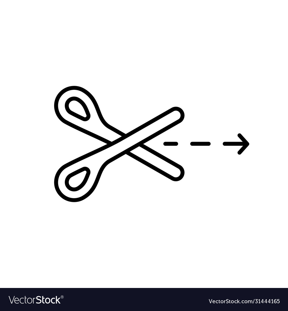 Tear Line With Direction Scissors Dotted Vector Image