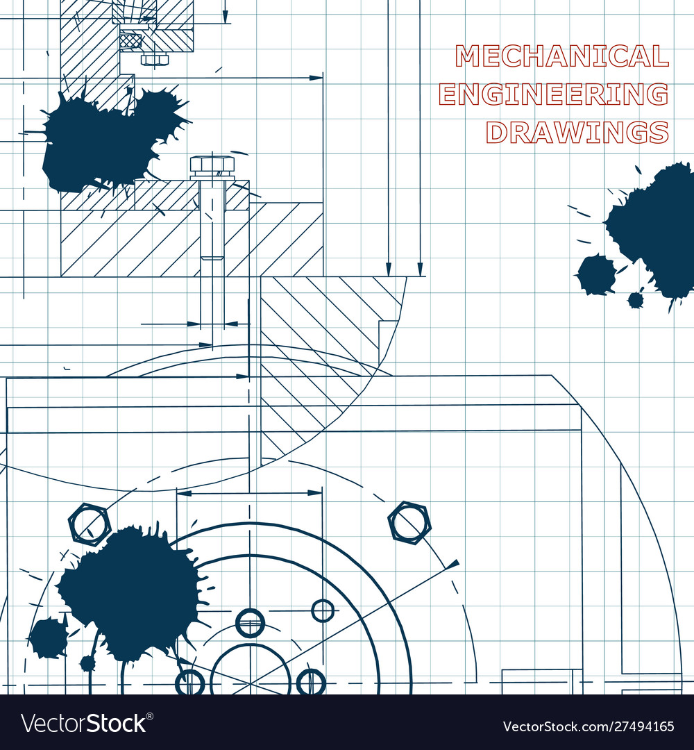 Technical draft ink blots Royalty Free Vector Image
