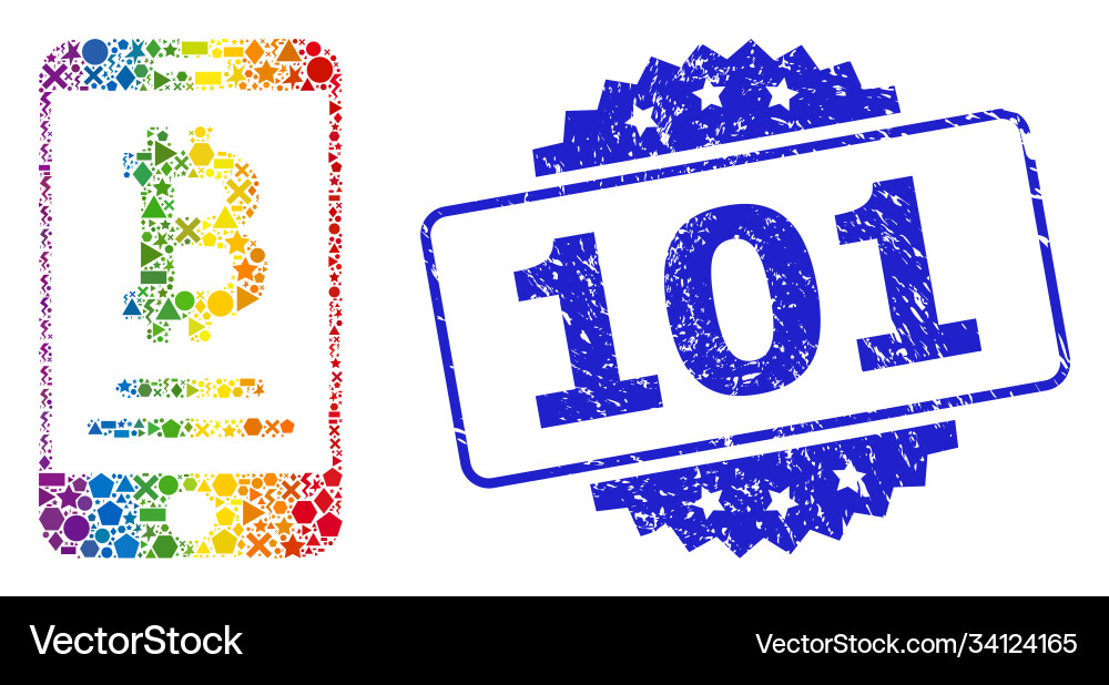 Textured 101 seal and spectrum geometric mobile Vector Image