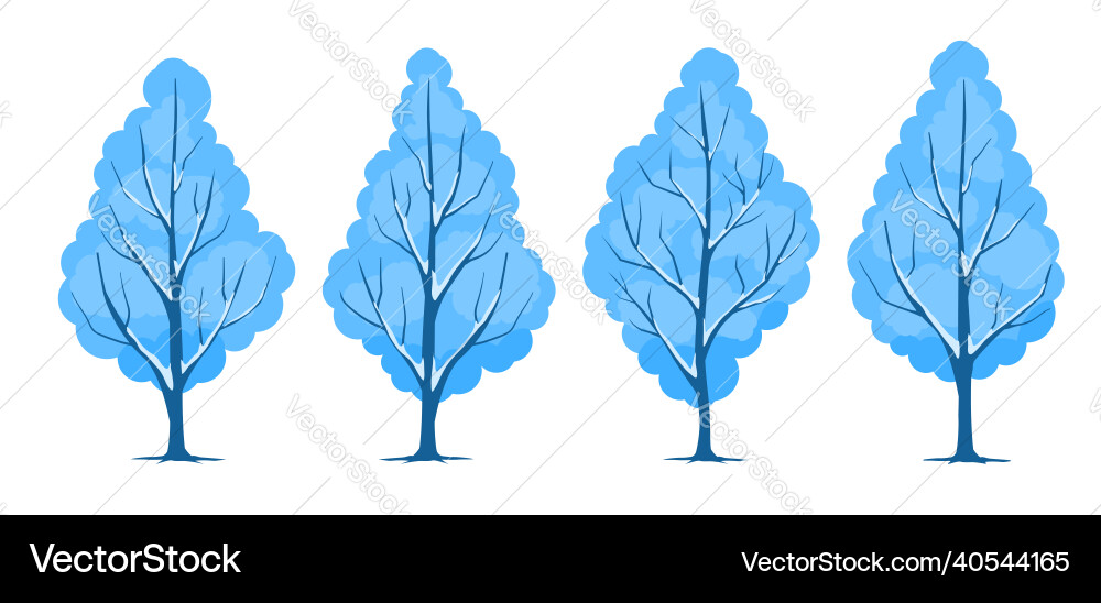Winter trees set Royalty Free Vector Image - VectorStock