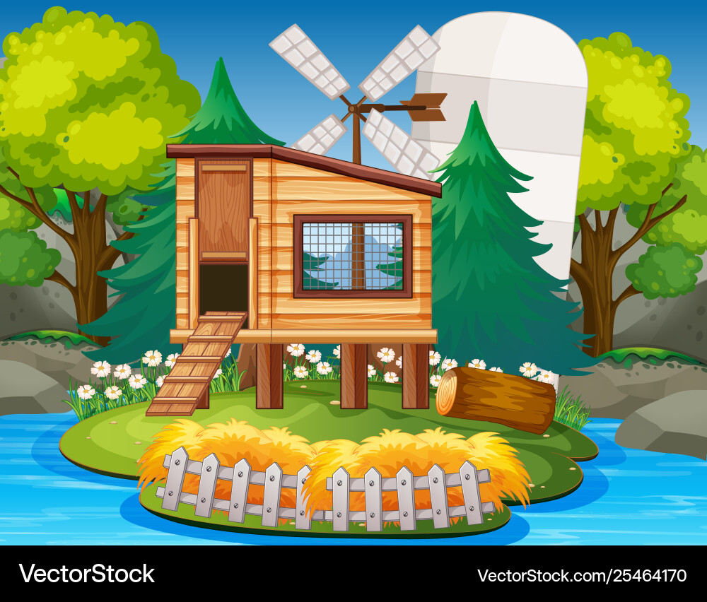 A nature wooden house Royalty Free Vector Image