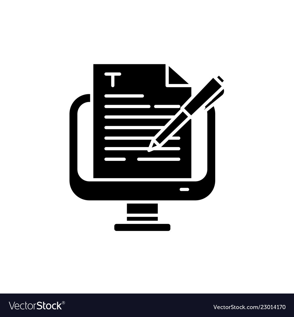 Copywriting black icon sign on isolated Royalty Free Vector