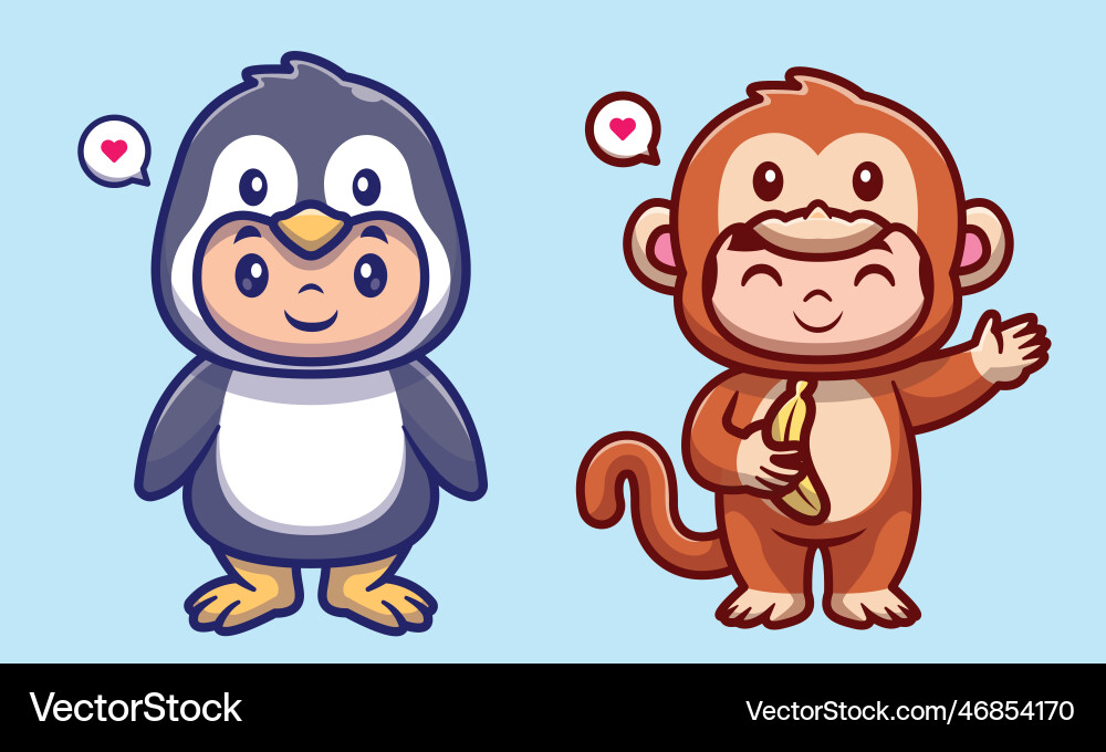 Cute monkey in welcoming gesture cartoon Vector Image