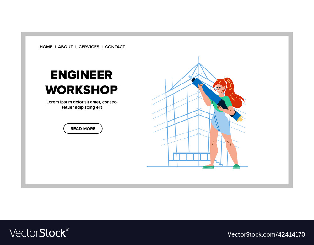 Engineer workshop for create construction Vector Image