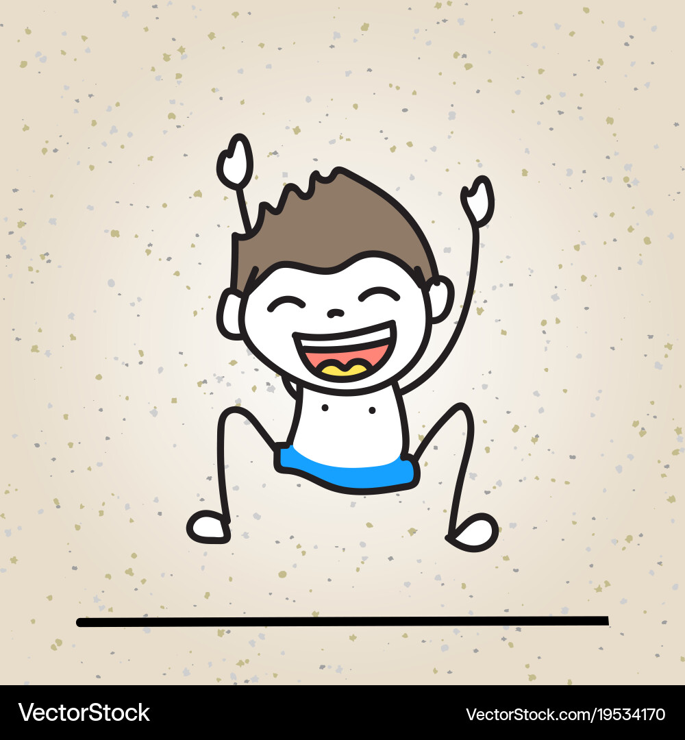 Hand drawing abstract happy cute kid Royalty Free Vector