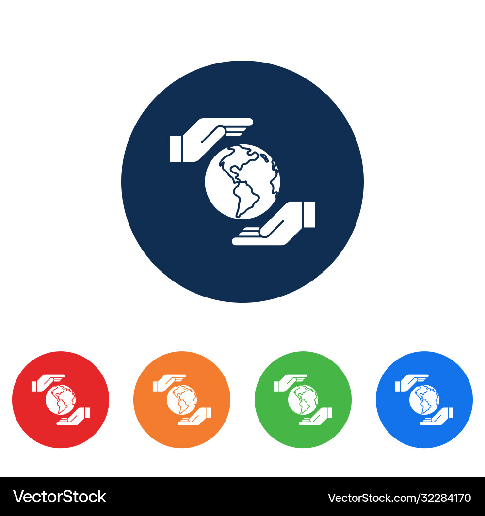 Hands lifting world planet earth flat style design
