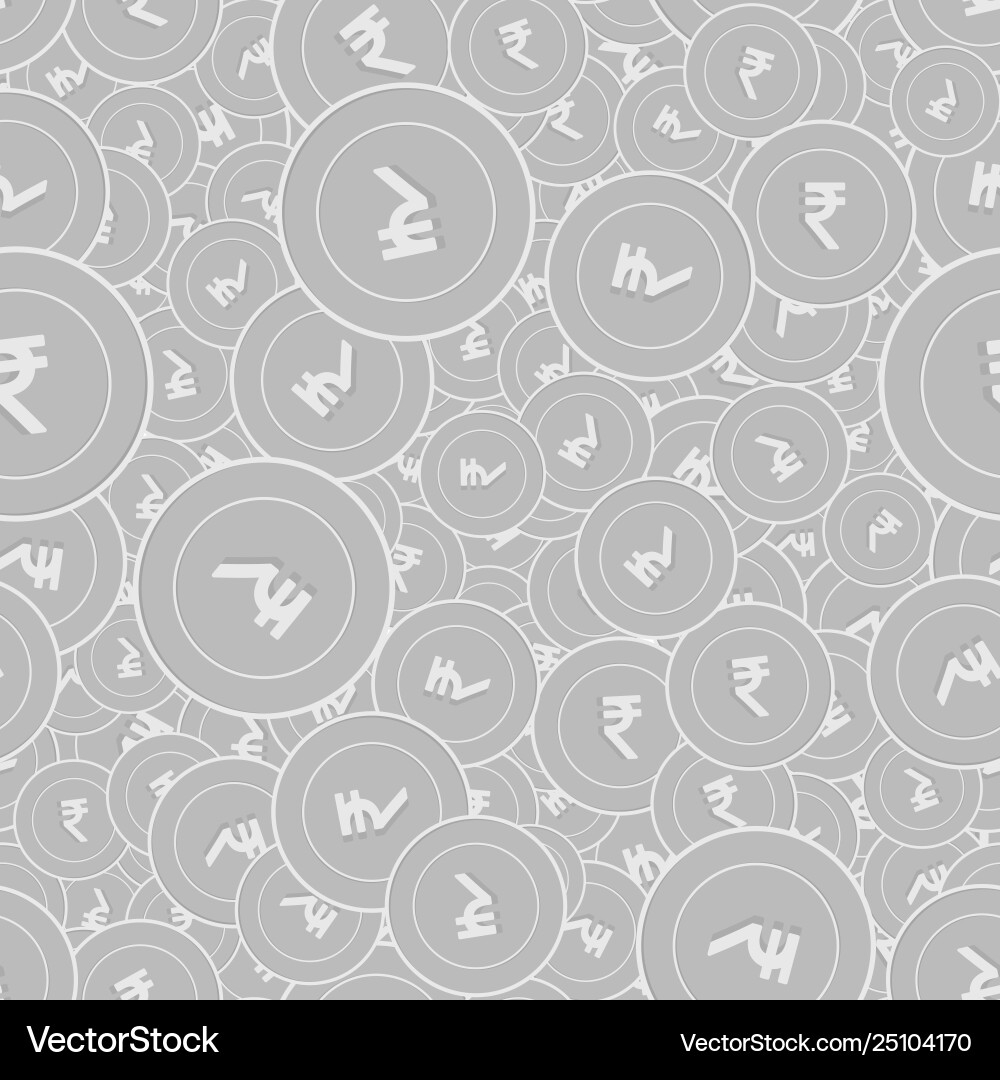 Indian rupee silver coins seamless pattern artist Vector Image