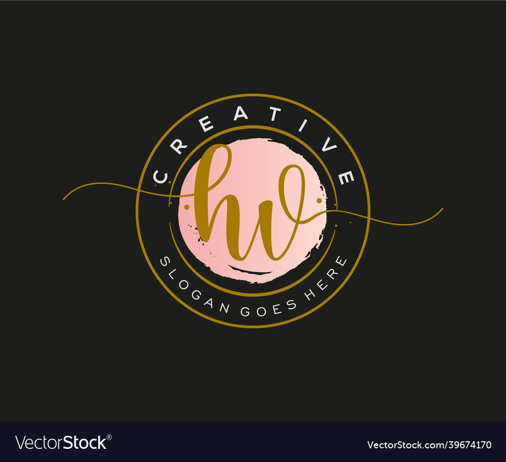 Initial hv feminine logo beauty monogram Vector Image