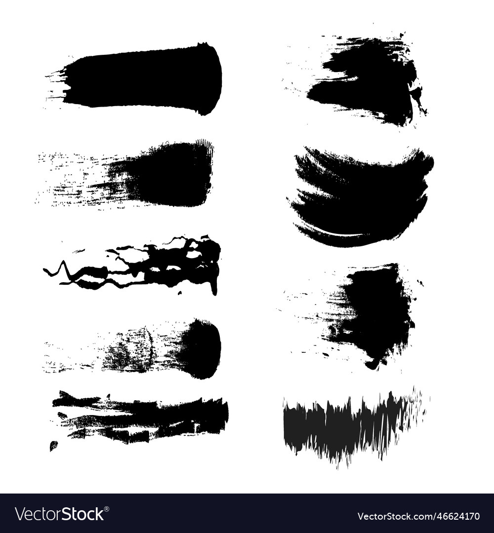 Ink strokes textured brush grunge strokes Vector Image