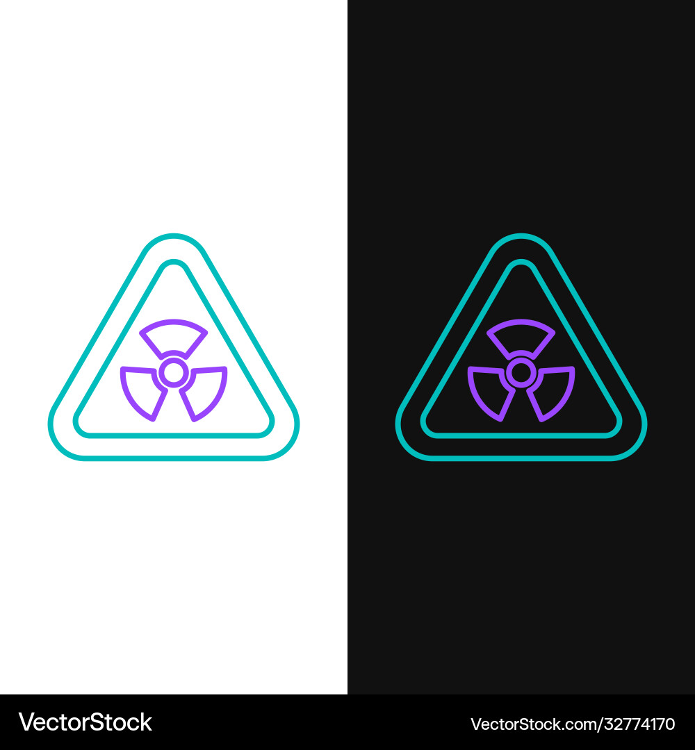 Line triangle sign with radiation symbol icon Vector Image