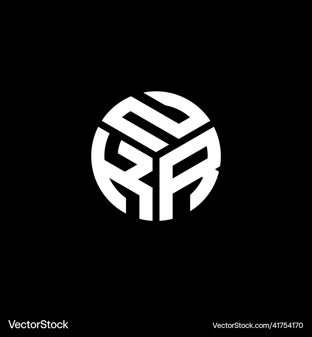 Nkr letter logo design on black background Vector Image