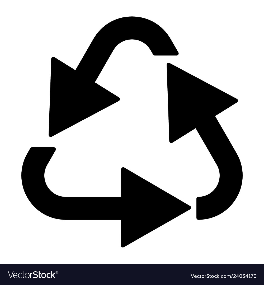 Recycle solid icon environment Royalty Free Vector Image
