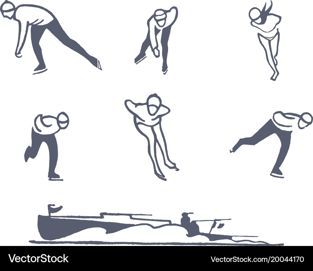 Set of ice skating Royalty Free Vector Image - VectorStock