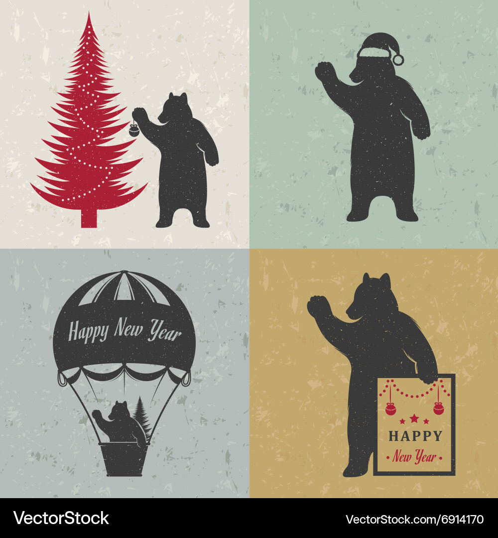 Vintage of bear Royalty Free Vector Image - VectorStock
