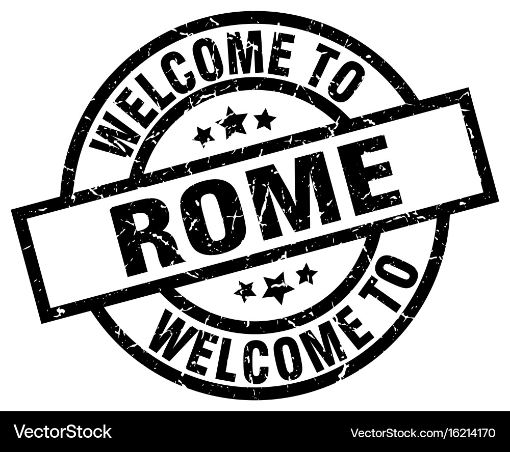 Welcome to rome black stamp Royalty Free Vector Image
