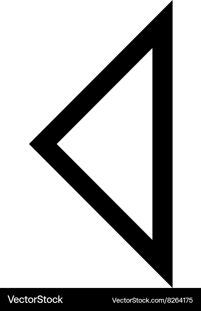 Arrowhead left outline icon Royalty Free Vector Image