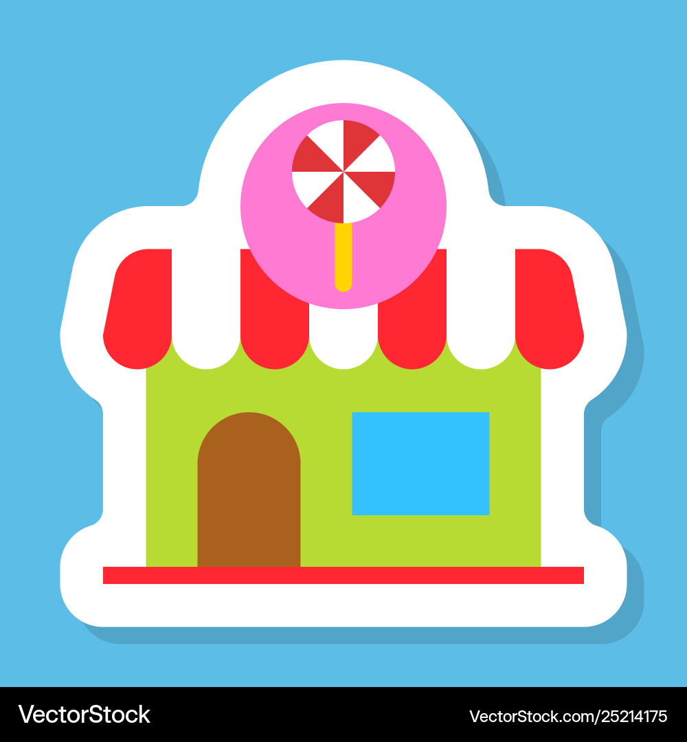 Candy shop sticker isolated flat stye icon Vector Image
