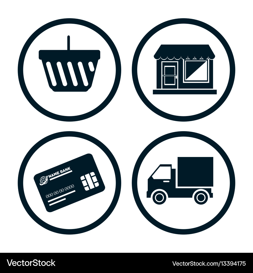 Commercial set isolated icons Royalty Free Vector Image