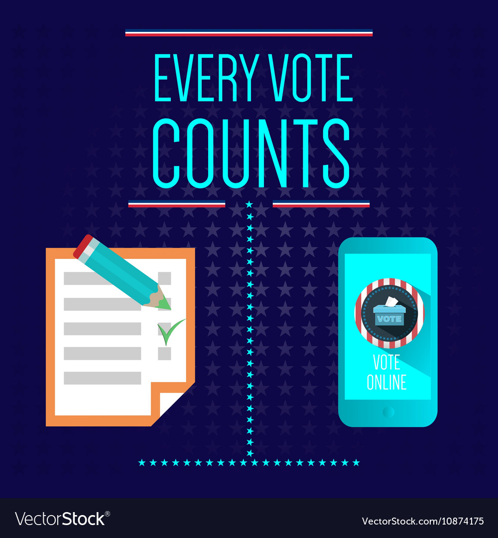 Digital usa election with every vote counts Vector Image