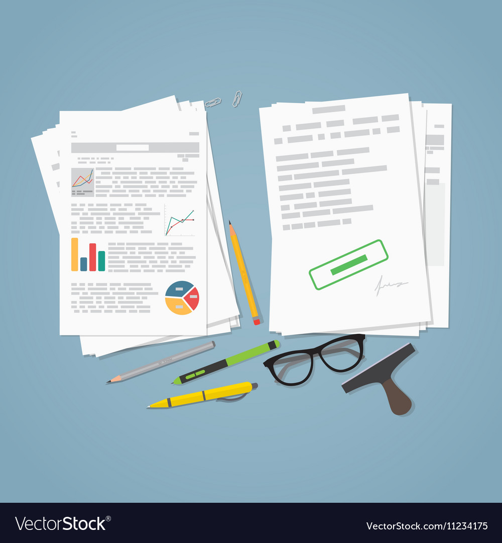 Documents pile concept Royalty Free Vector Image