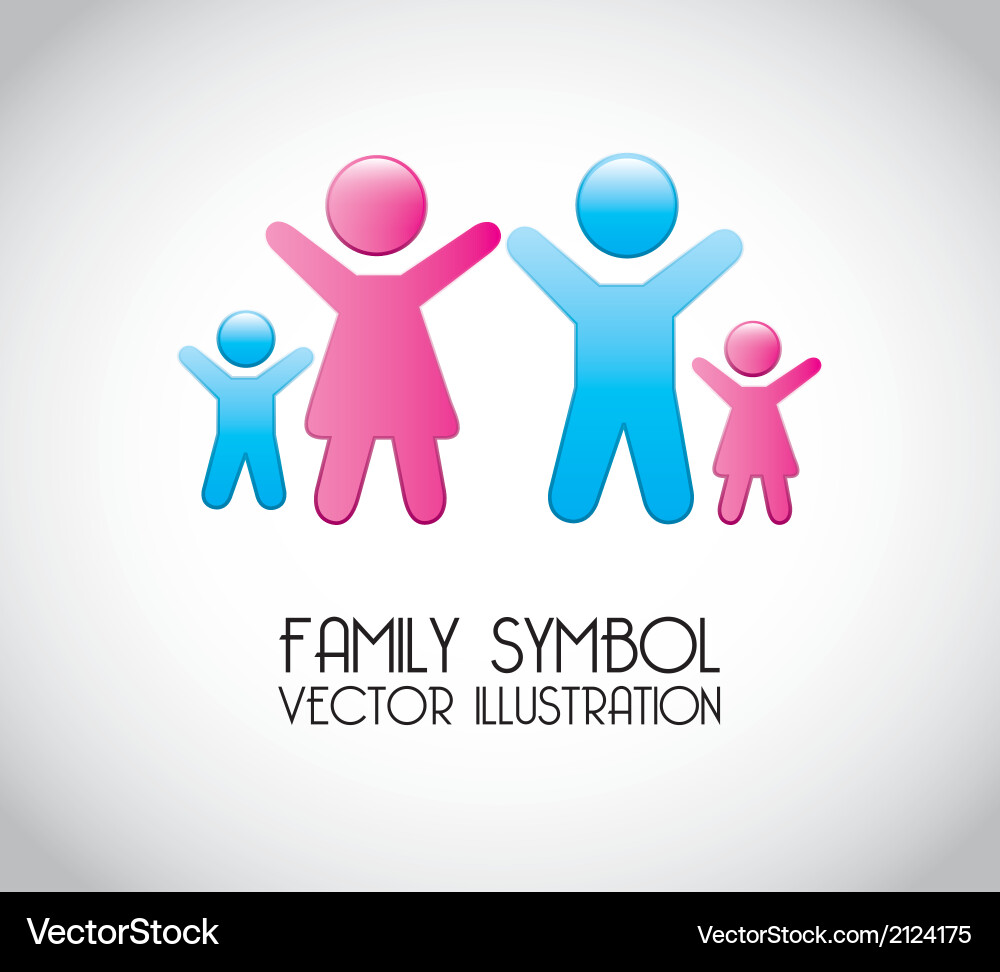 Family symbol over gray background Royalty Free Vector Image