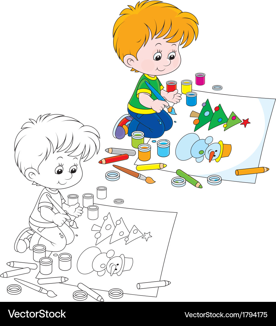 Little artist Royalty Free Vector Image - VectorStock