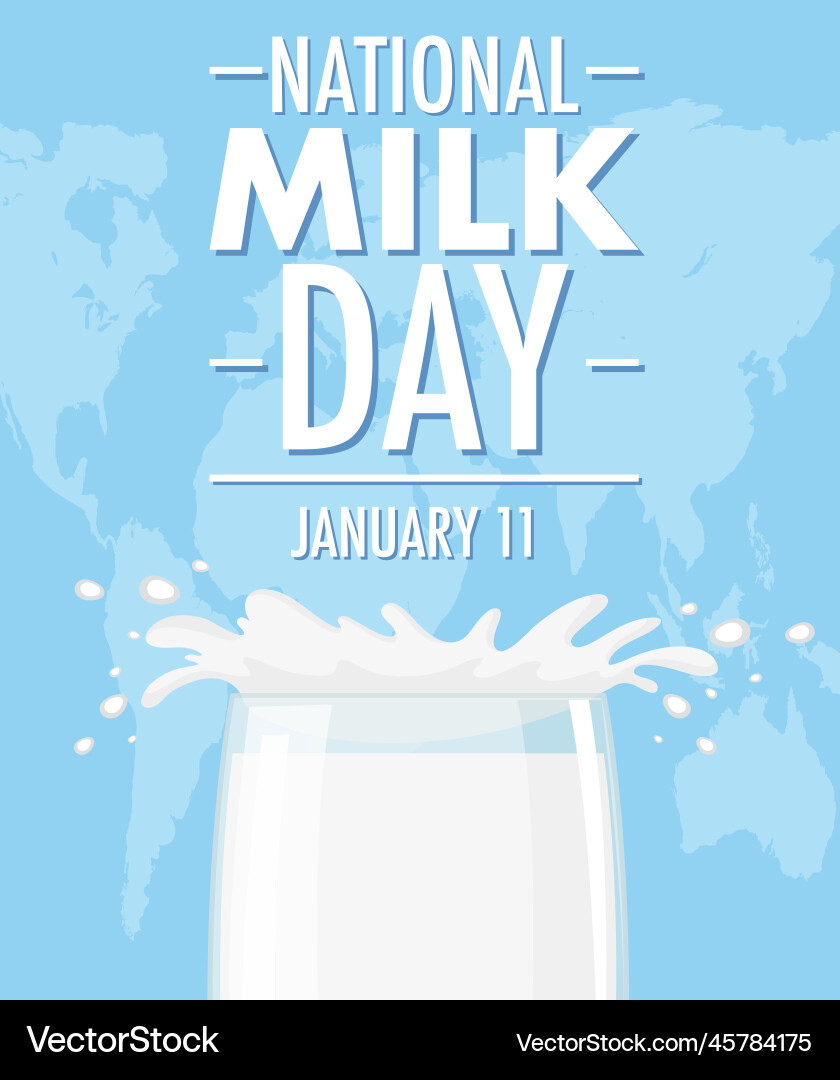 National milk day banner design Royalty Free Vector Image