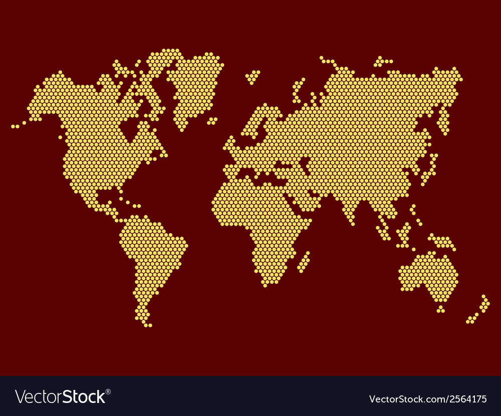 World Map Dotted on Dark Background Royalty Free Vector