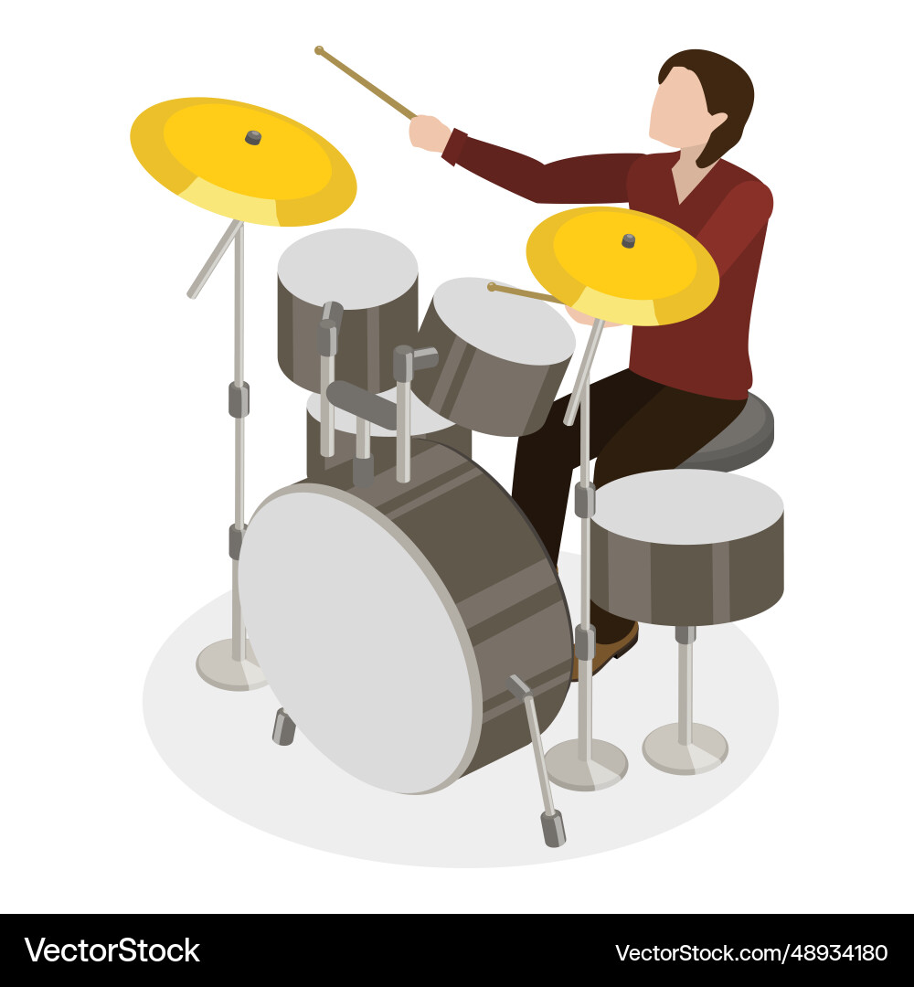 3d isometric flat of rock Royalty Free Vector Image