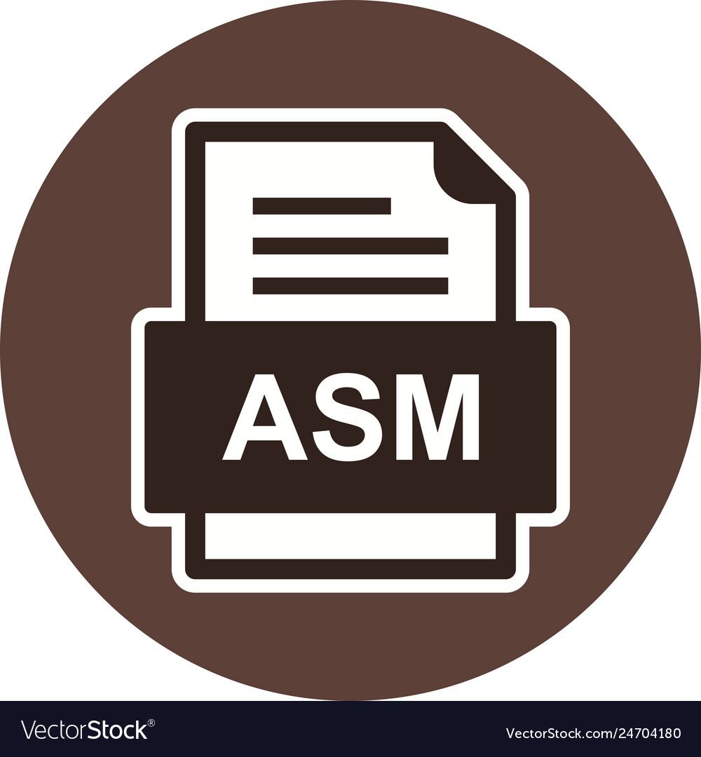 Asm file document icon Royalty Free Vector Image