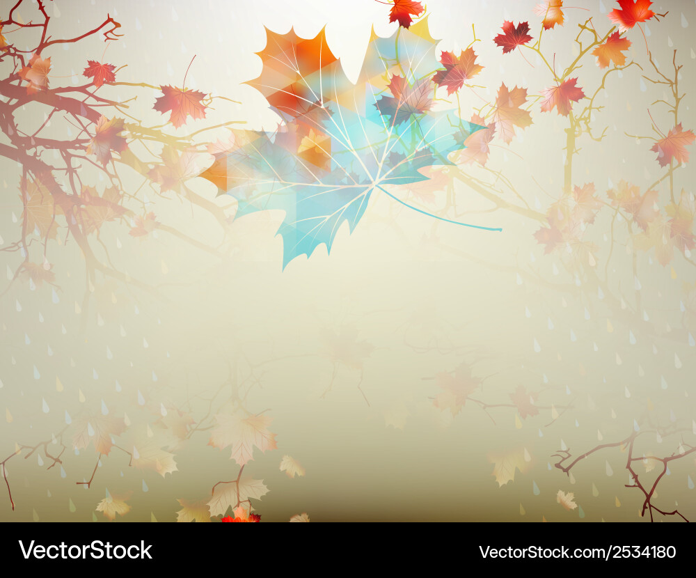 Autumnal maple leaf made of triangles eps 10 Vector Image