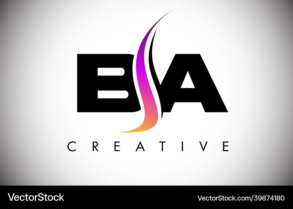 Ba letter logo design with creative shoosh Vector Image