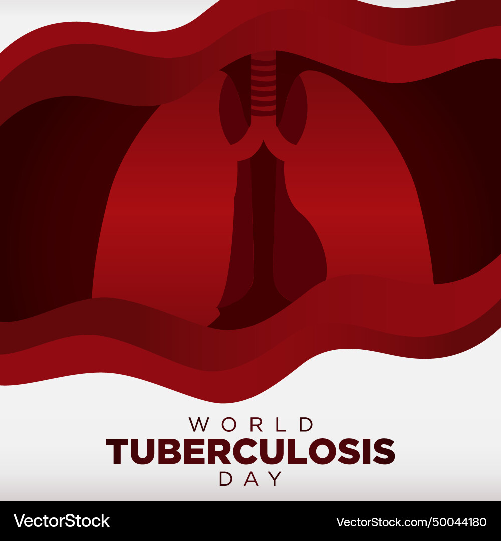 Background world tuberculosis day paper cut Vector Image