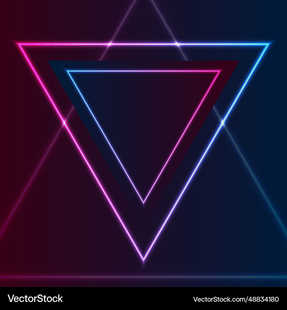 Blue purple retro neon laser triangle abstract Vector Image