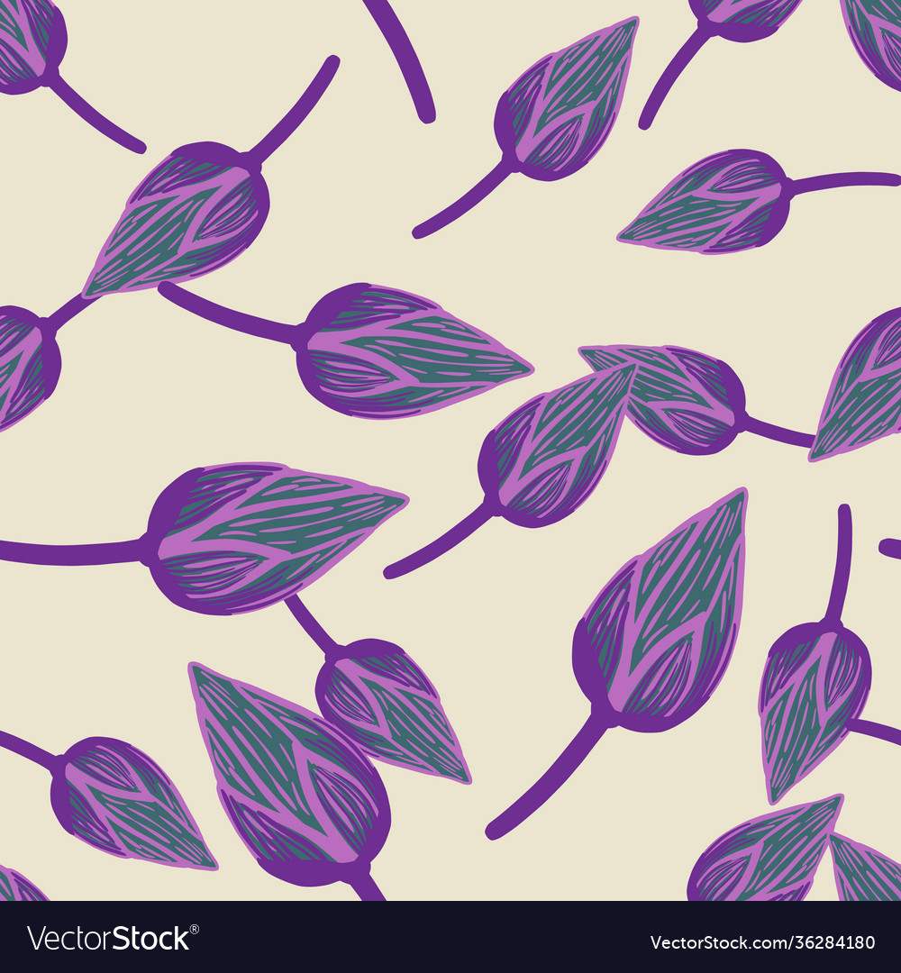 Creative doodle botany seamless pattern Royalty Free Vector