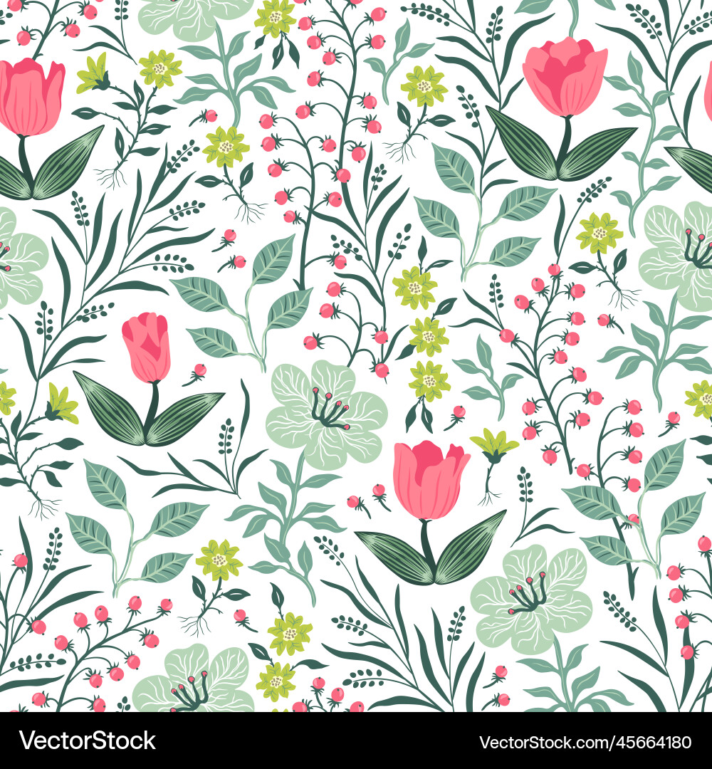 Fabulous flowers berries on a light background Vector Image