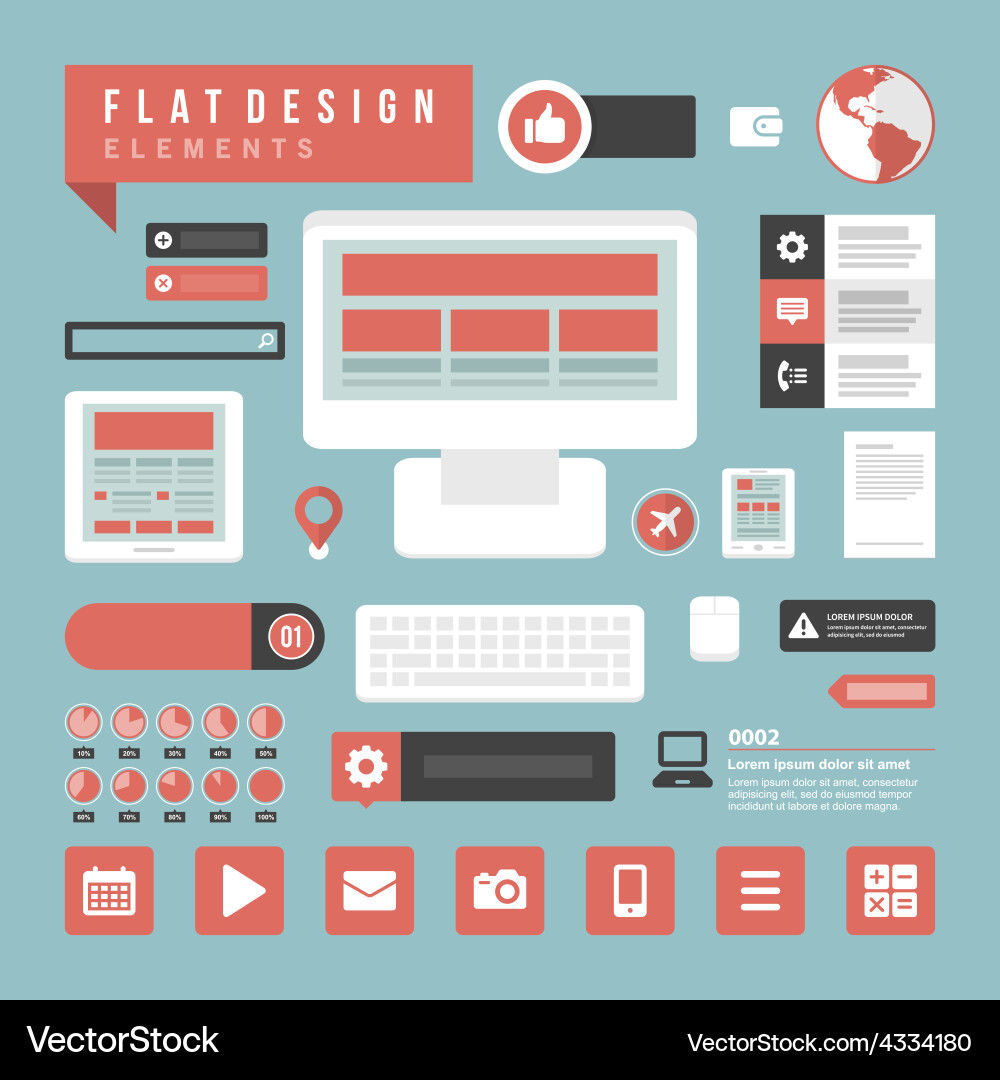 Flat devices and icons infographic design el Vector Image